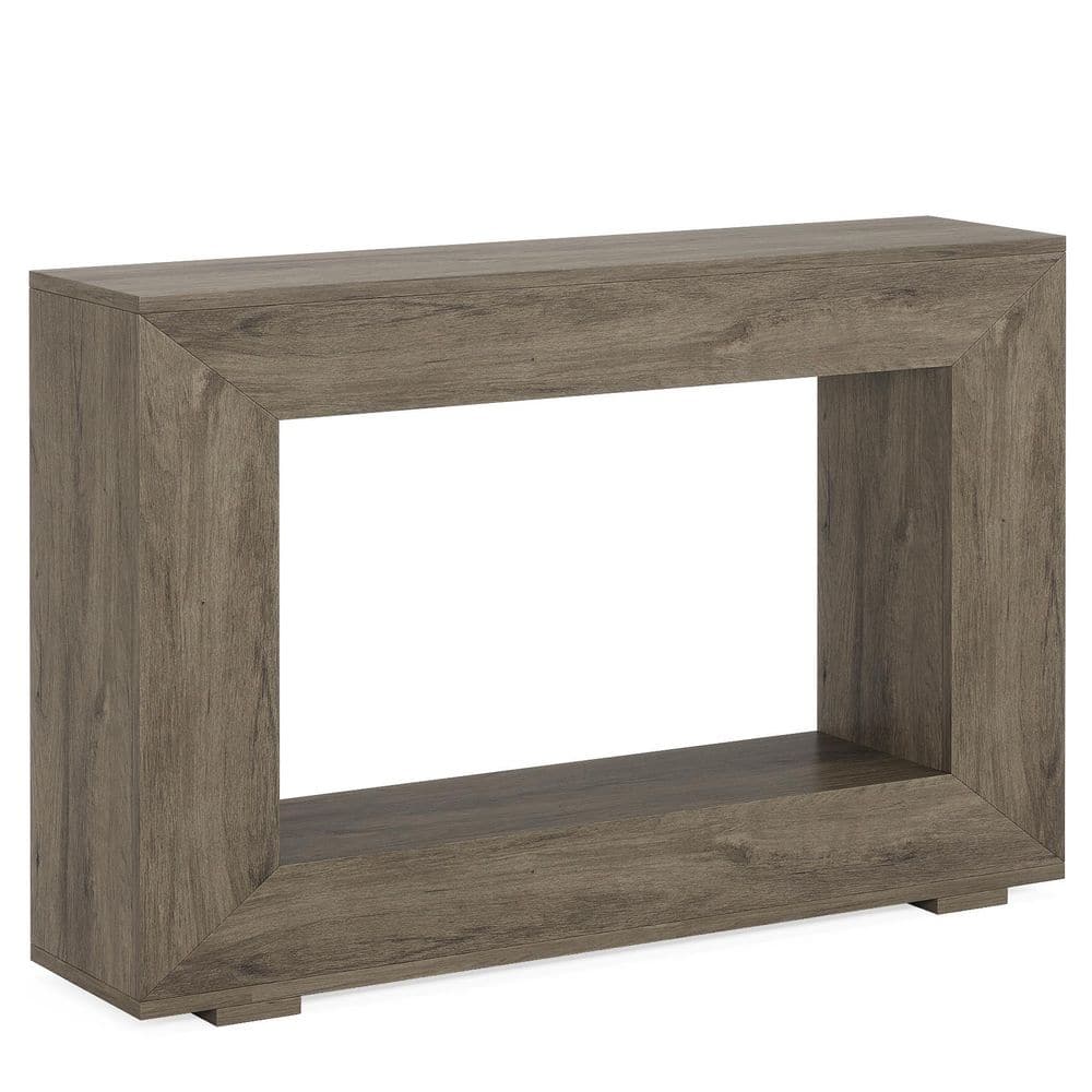 BYBLIGHT Turrella 47 in. Gray Rectangle MDF Console Table with Storage ...