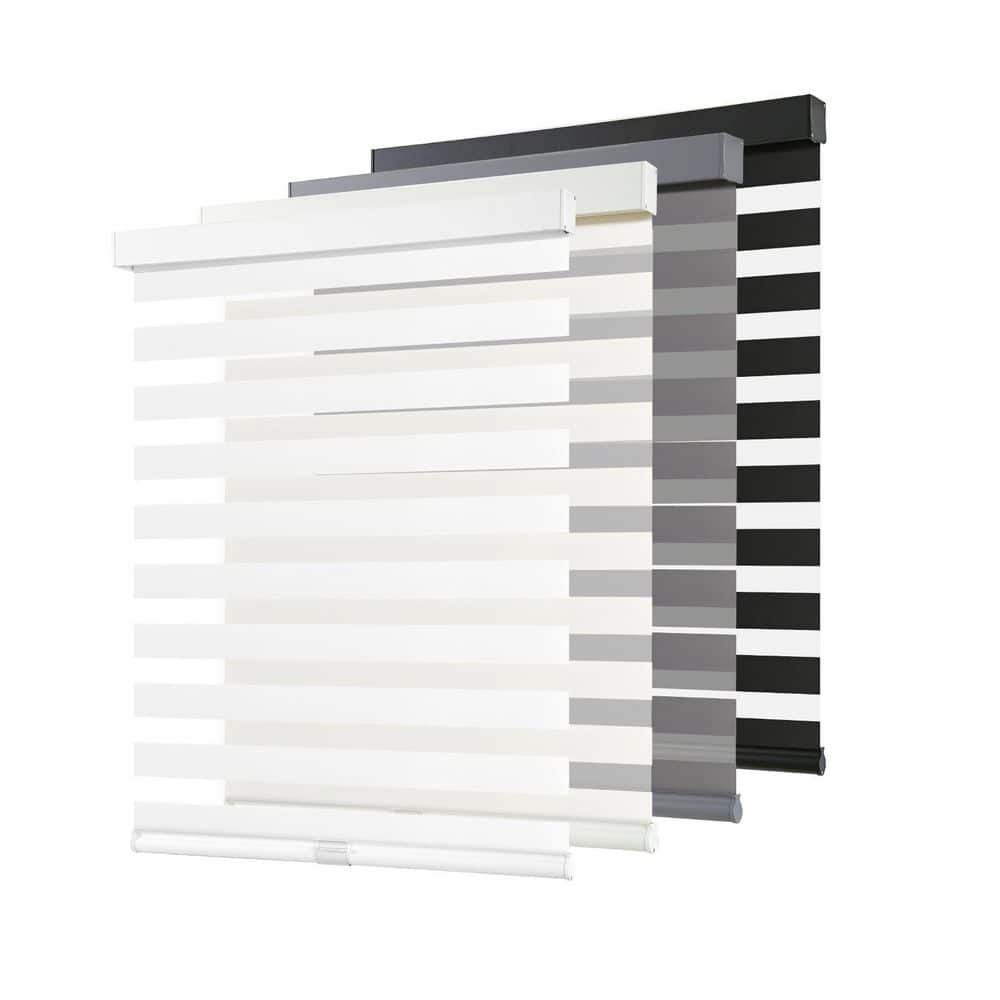 Aosky Zebra Blinds Cordless Shades-Dual Layer Light Filtering, Day ...