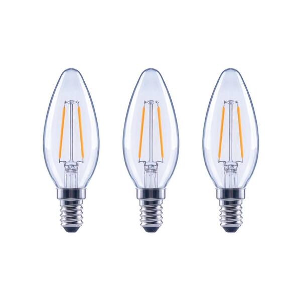 EcoSmart 25-Watt Equivalent B11 Dimmable ENERGY STAR Clear Glass Filament Vintage Edison LED ...