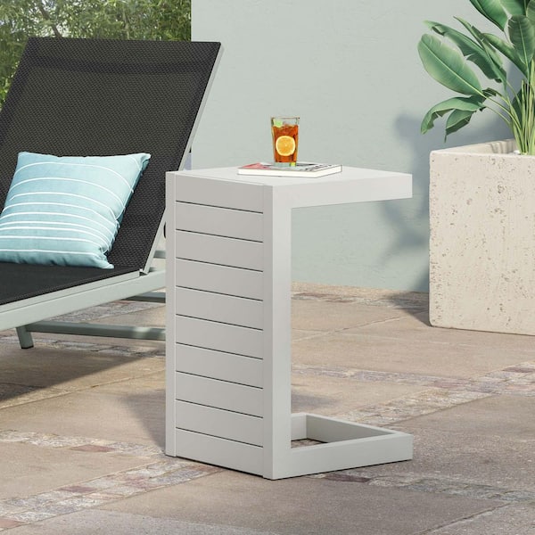 Modern Outdoor Aluminium C-Shape Table, Functional Coffee Table for ...