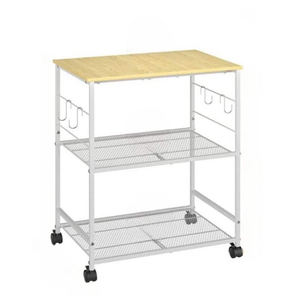 Afoxsos 3 Tier Microwave Cart Stand with Storage, Kitchen Utility Cart ...