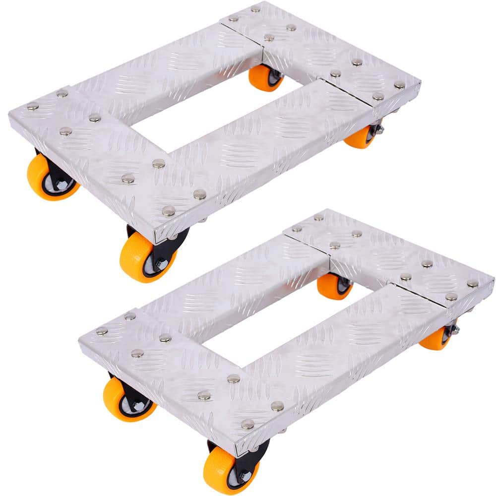 Tidoin 800 lbs. Aluminum Heavy-Duty General Use Dolly (Set of 2) with 3 ...