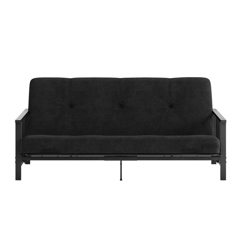 REALROOMS Bretta Contemporary Black Metal Arm Futon Frame 2493059 - The ...