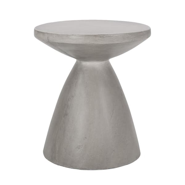 Modern Lightweight Concrete Outdoor Side Table-Hourglass Pedestal ...