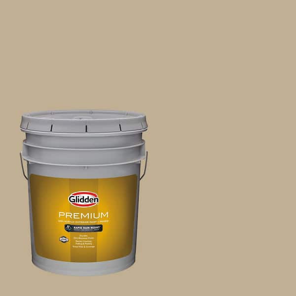 Glidden Premium 5 gal. PPG1101-4 Rock Cliffs Flat Exterior Latex Paint ...