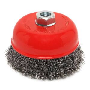 Robtec 6 in. x 5/8 in.-11 Threaded Arbor Crimped Wire Cup Brush 600CCCN20