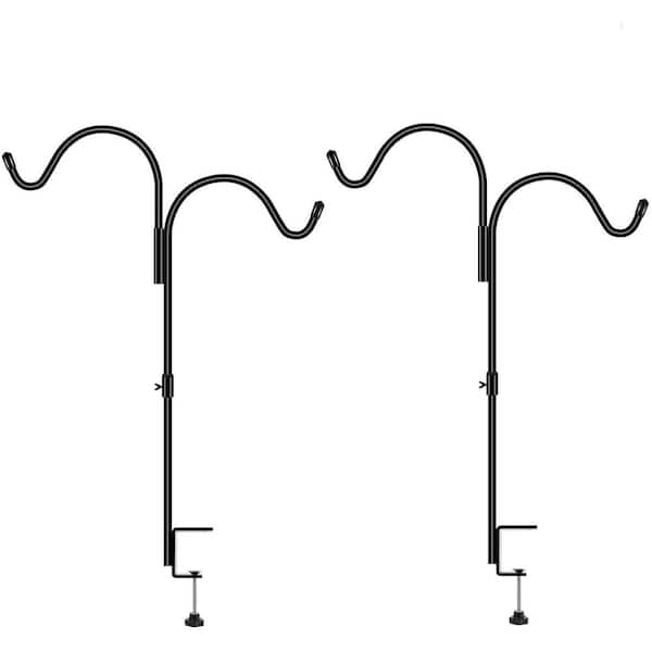 35 in. Black Alloy Steel Weather-Resistant Deck Hook Pole with 2 Hooks ...