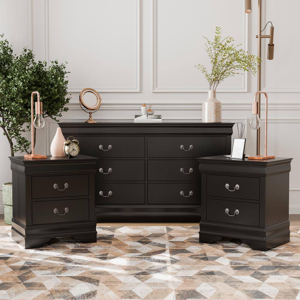 Black dresser nightstand set store