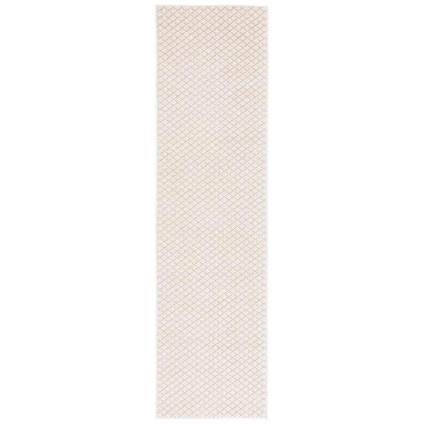 SAFAVIEH Global 2 ft. x 8 ft. Ivory/Beige Solid Diamond Runner Rug ...