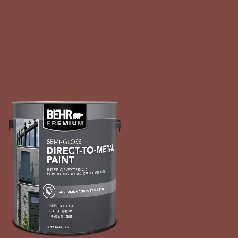 BEHR PREMIUM 1 gal. #SC-112 Barn Red Semi-Gloss Direct to Metal ...