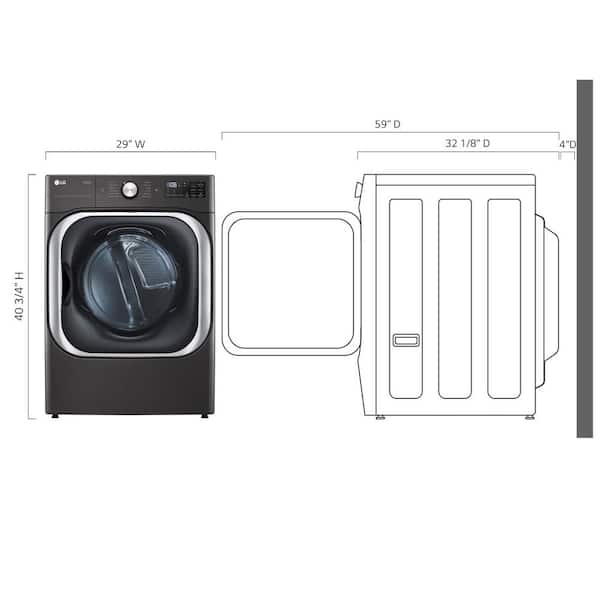 LG 9.0 Cu. ft. Black Steel Electric Dryer DLEX8900B