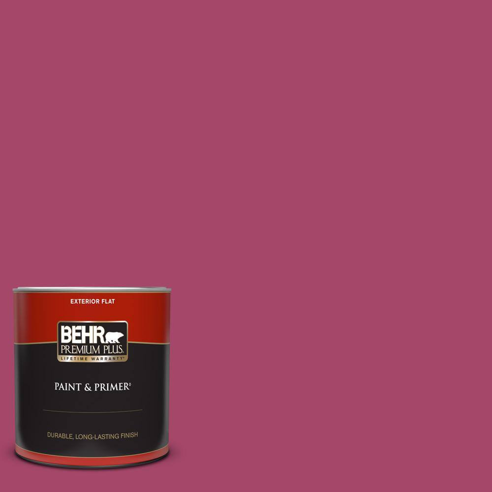 BEHR PREMIUM PLUS 1 qt. #HDC-SM14-1 Fuschia Flair Flat Exterior Paint ...