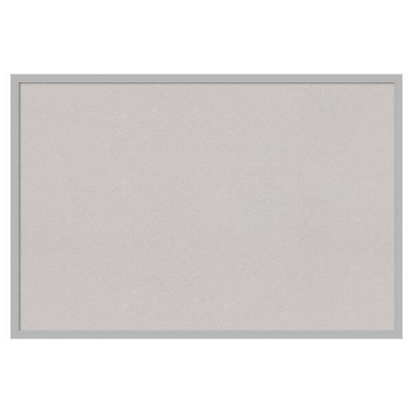 Amanti Art Hera Chrome Framed Grey Corkboard 37 in. x 25 in Bulletin ...