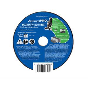 Avanti Pro 4-1/2 in. x 1/16 in. x 7/8 in. Thin Kerf Metal Cut-Off Disc ...
