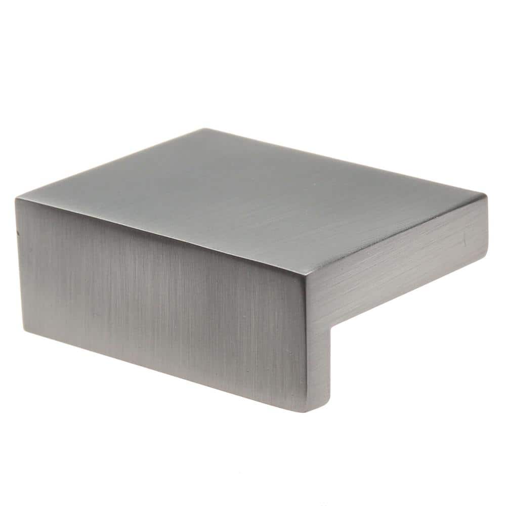 GlideRite 1-1/2 in. Satin Nickel Modern Rectangular Cabinet Finger Pull ...