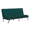 DHP Eva Green Velvet Upholstered Futon DE99015 - The Home Depot