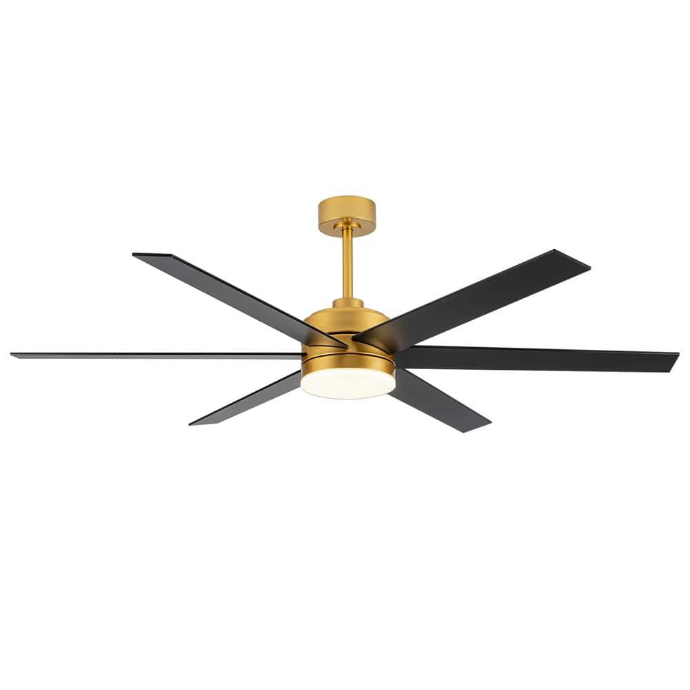 Breezary Barbara 65 in. Integrated LED Indoor Gold ceiling Fans with ...