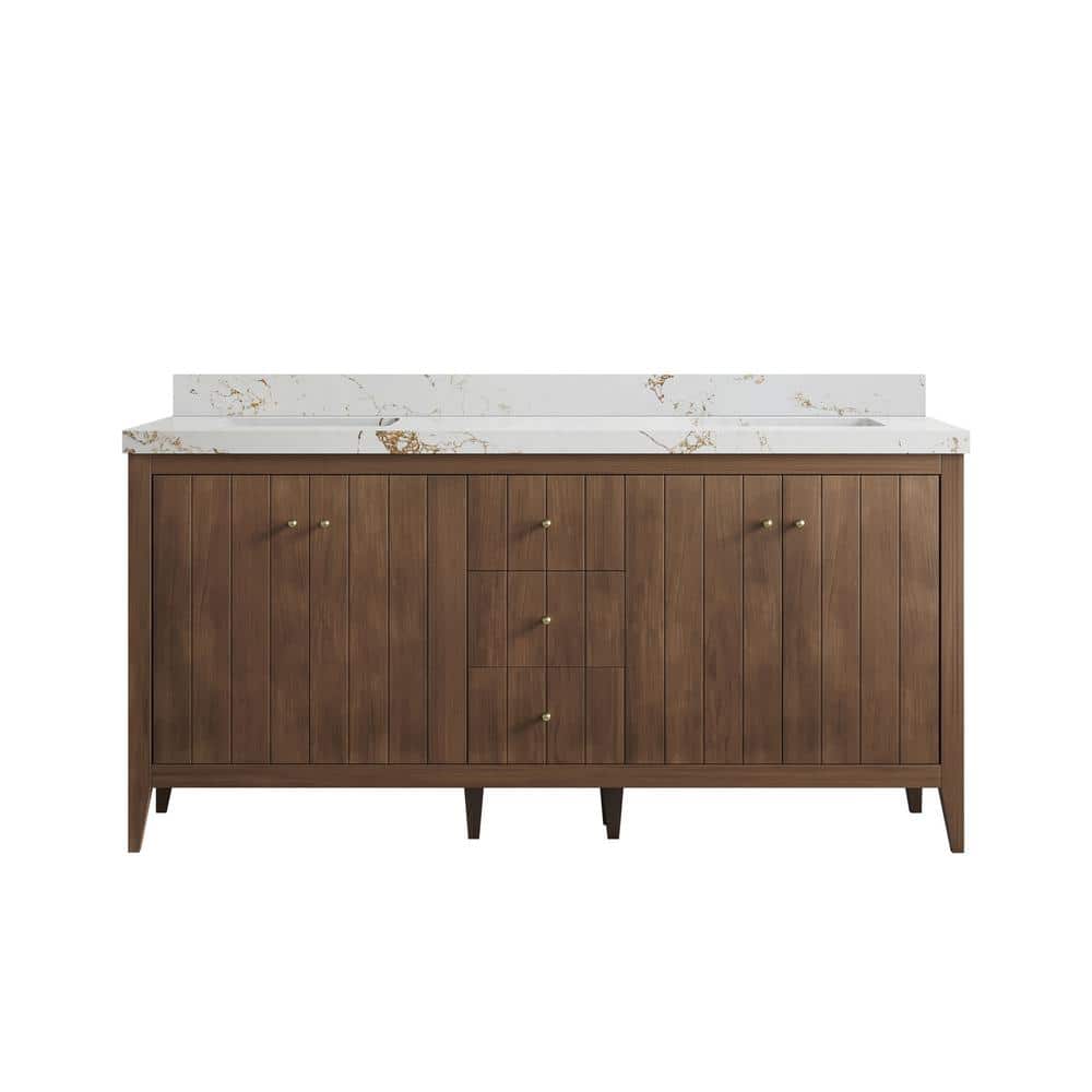 Willow Collections Atlanta Teak 72 in. W x 22 in. D x 36 in. H Double ...