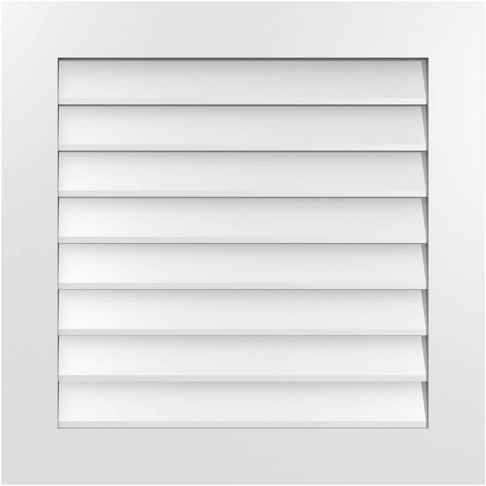 Ekena Millwork 30 in. x 30 in. Rectangular White PVC Paintable Gable ...
