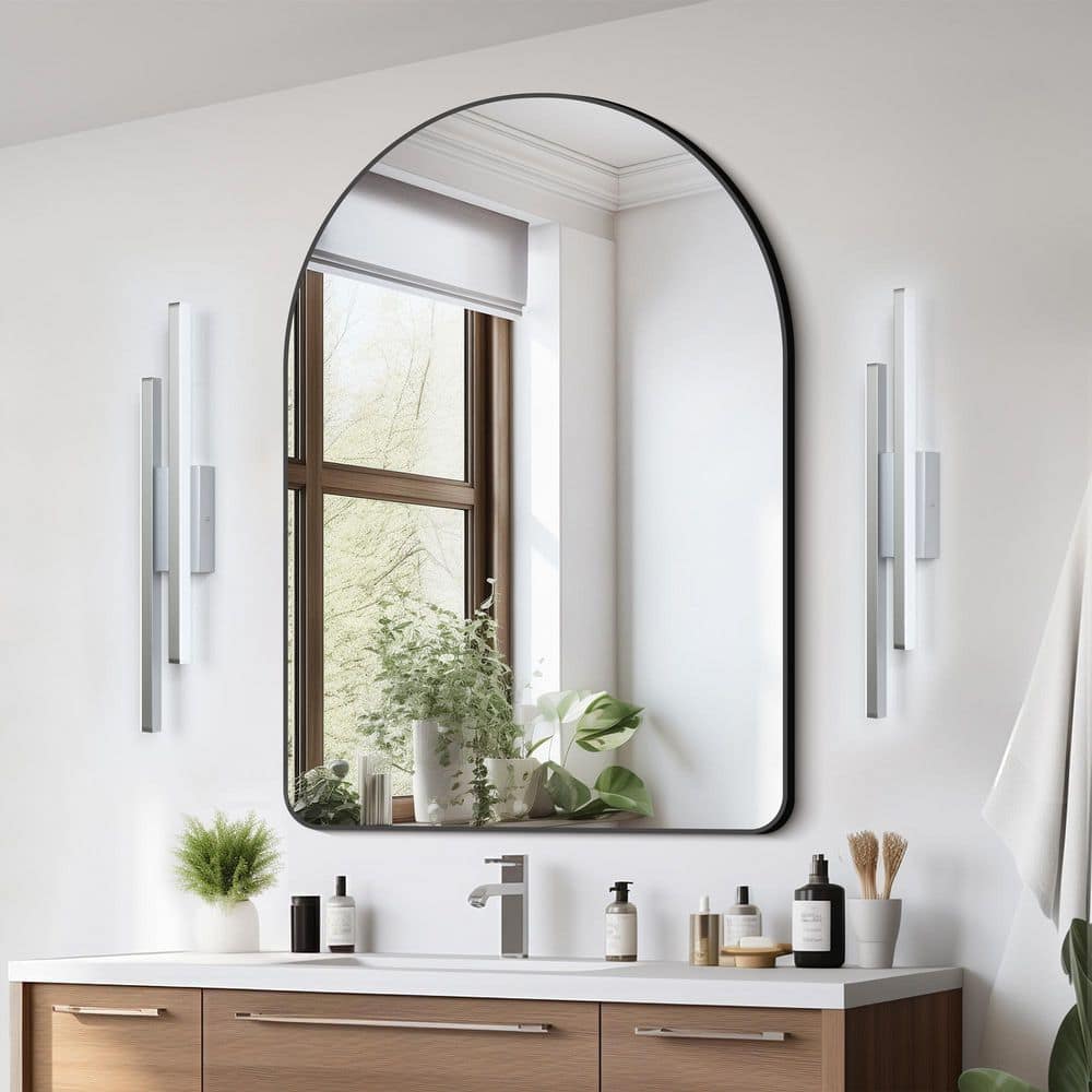 Maxax Washington 24 in. 2-Light Electroplating Satin Nickel Modern LED ...