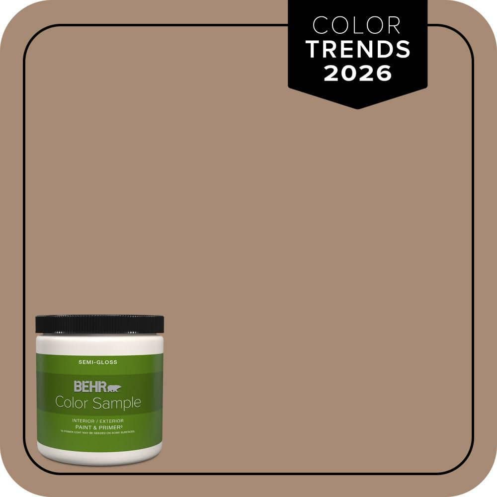 BEHR PREMIUM PLUS 8 oz. #N240-5 Rodeo Tan Semi-Gloss Interior/Exterior ...