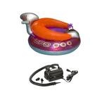 Poolmaster Deluxe Red and Blue Inflatable Oval Floating Swimming Pool ...