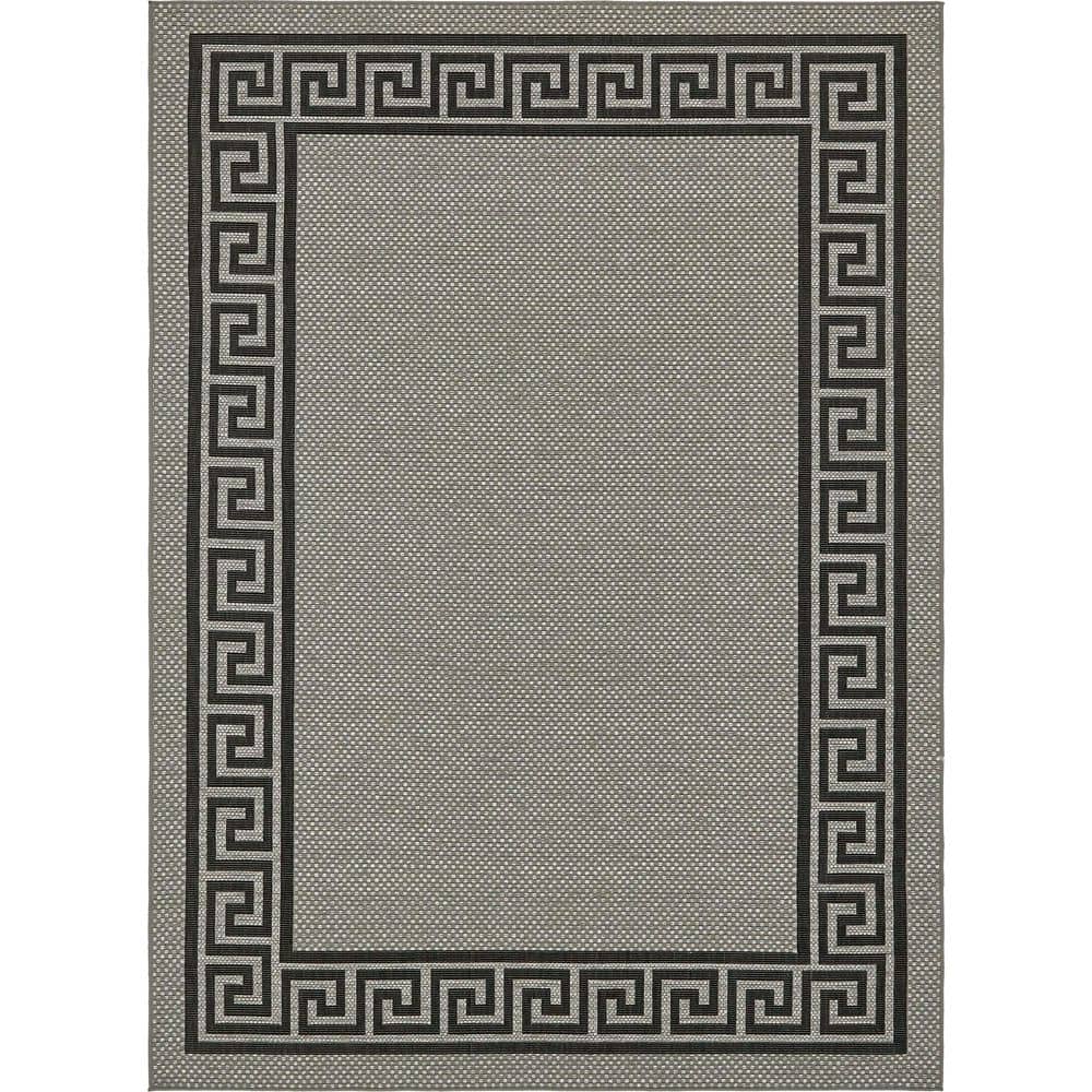 Unique Loom Outdoor Greek Key Gray 8' 0 x 11' 4 Area Rug 3140589 - The ...