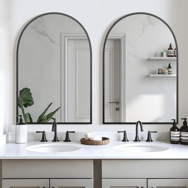 Lumioca 2-Piece Black 23.79 in. W x 35.49 in. H Aluminum Alloy Thin ...