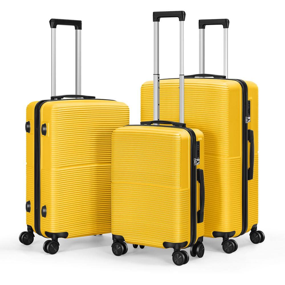 HIKOLAYAE Hikolayae Hardside Spinner Luggage Sets in Yellow, 3 Piece ...