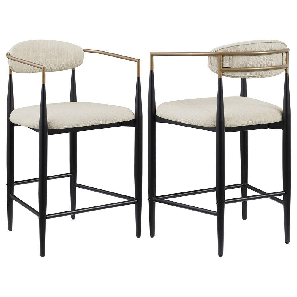 Coaster Tina 25 in. Beige Open Back Wood Counter Height Bar Stool with ...