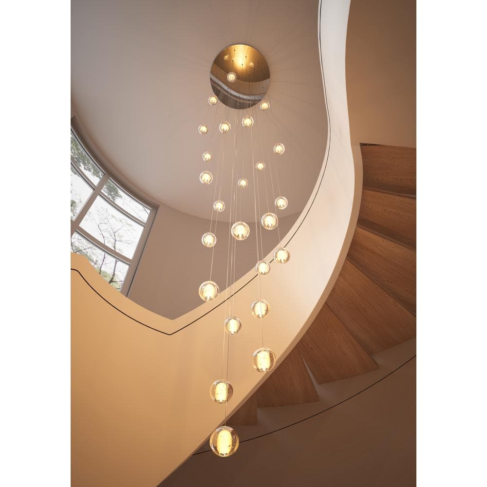 aiwen 24-Light Modern Chrome Spiral Crystal Raindrop aiwen 24-Light Modern Chrome Spiral Crystal Raindrop