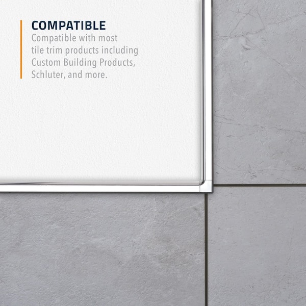 TrimMaster Chrome 3/8 in. Square-Shaped Inside Corner Tile Edging Trim ...