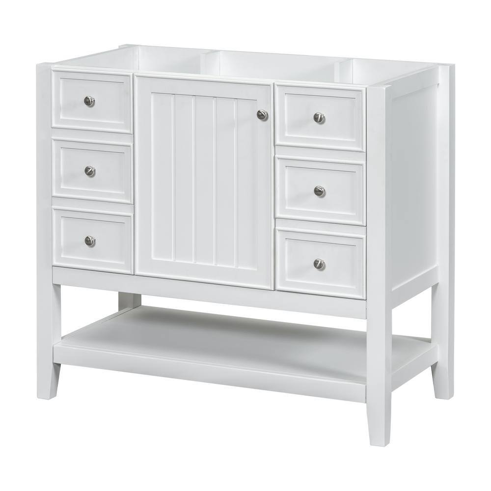Ziyudura 36 in. Freestanding Bath Vanity Cabinet without Top in White ...