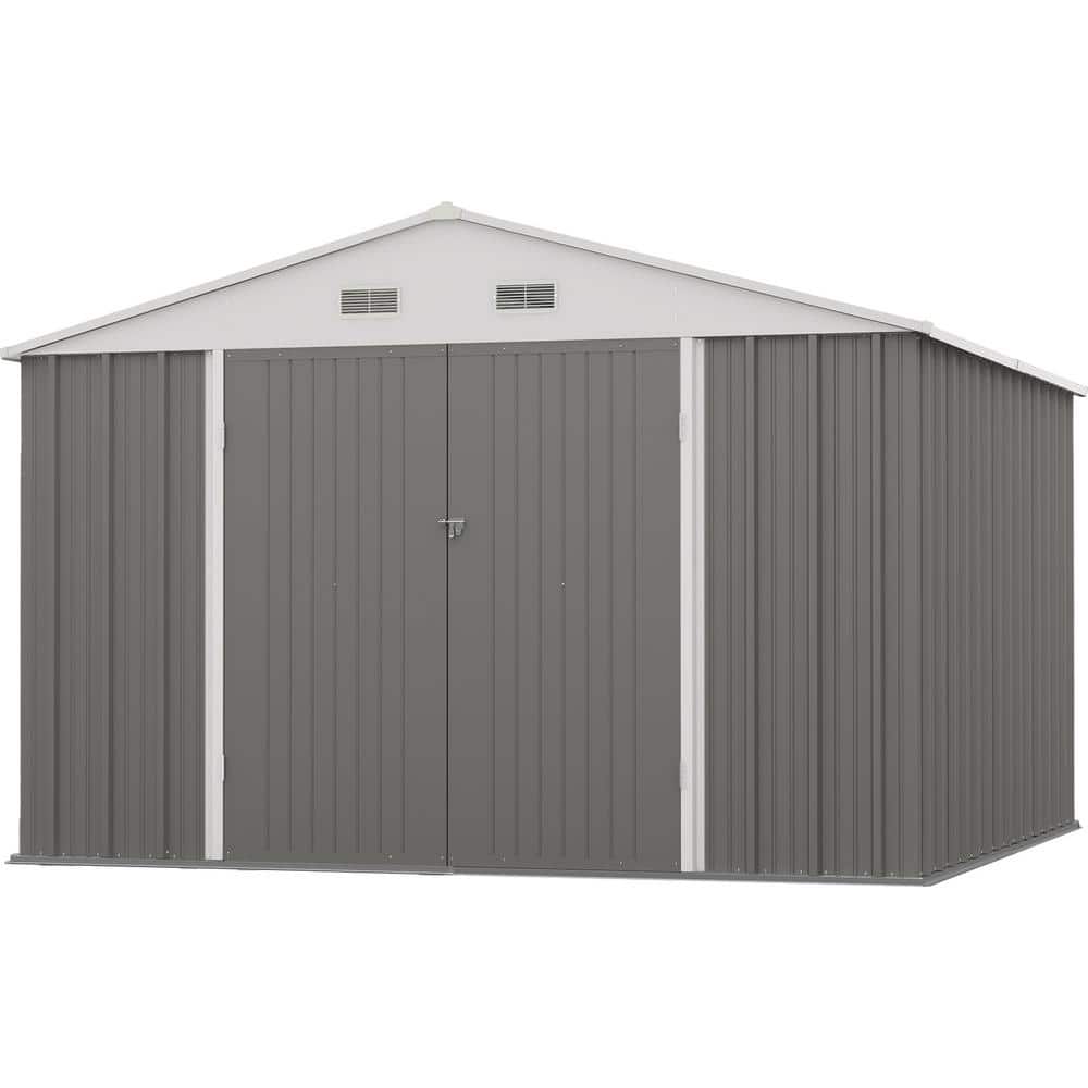 Patiowell 10 Ft W X 10 Ft D Size Upgrade Metal Storage Shed For