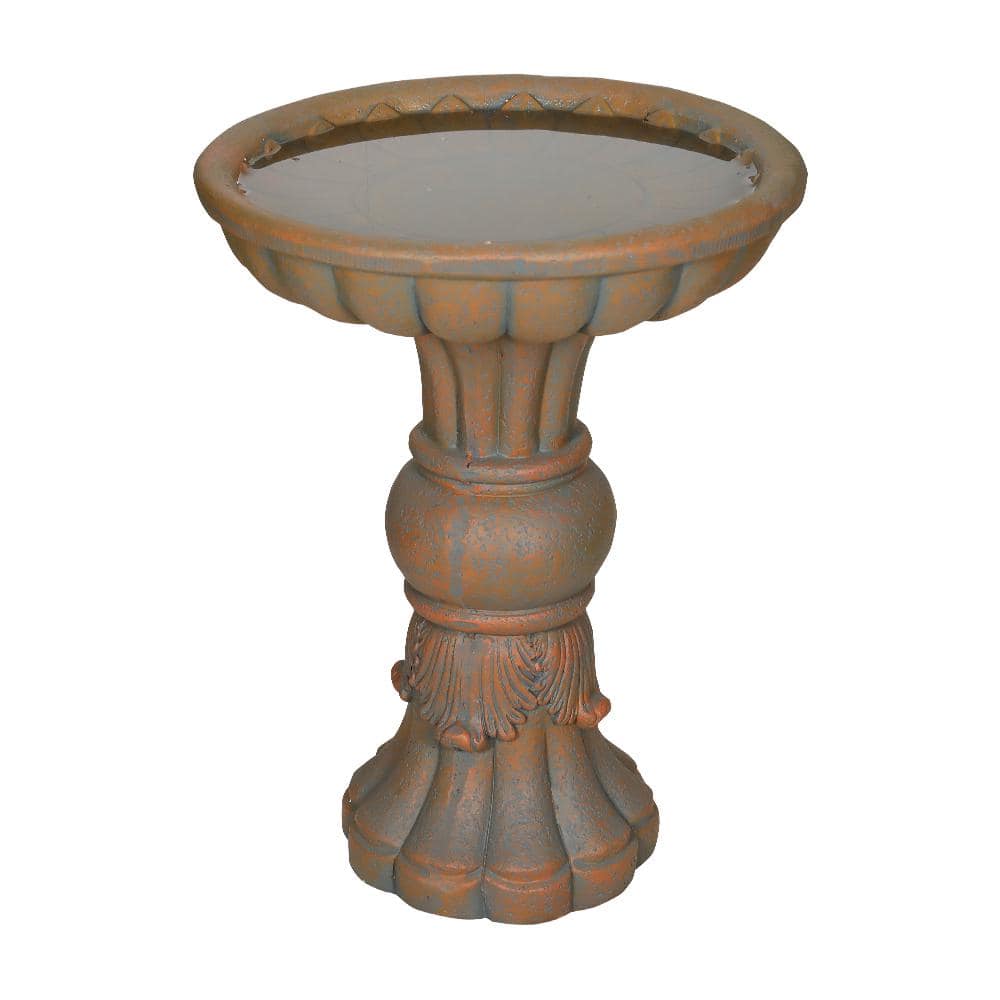 Watnature 22 in. Cement Outdoor Bird Bath - Fibre Reinforced Concrete ...