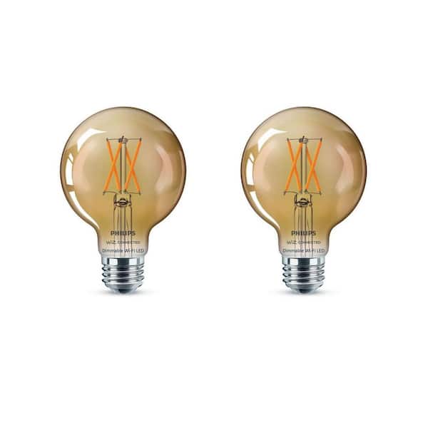 Philips 40-Watt Equivalent G25 LED Smart Wi-Fi Light Bulb Amber (2000K ...