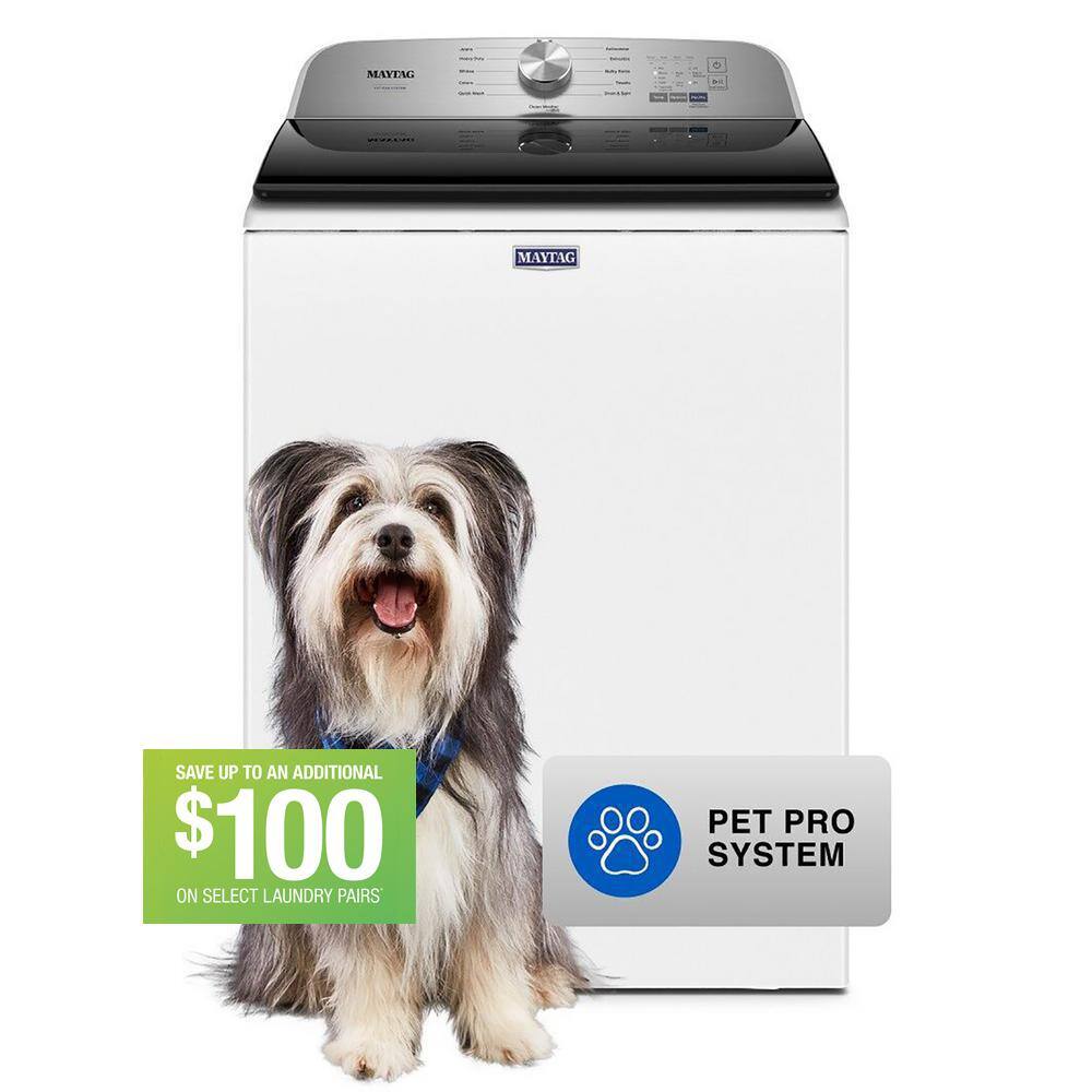 Maytag 4.7 cu. ft. Pet Pro Top Load Washer in White MVW6500MW - The ...