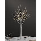 Lightshare 4 ft. Pre-Lit LED Birch Tree Artificial Christmas Tree with ...
