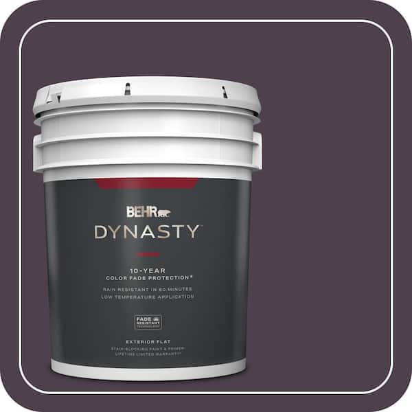 BEHR DYNASTY 5 gal. #T13-10 Plum Orbit Flat Exterior Stain-Blocking ...