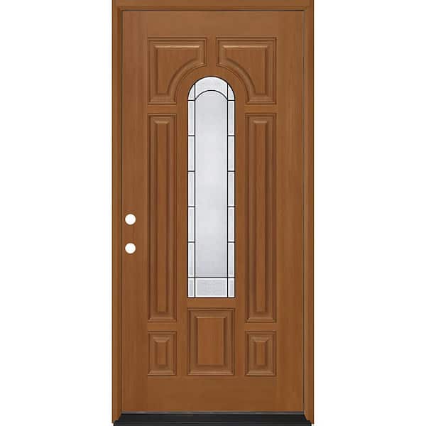 Steves & Sons Regency 36 in. x 80 in. Center Lite Empire Deco Glass ...