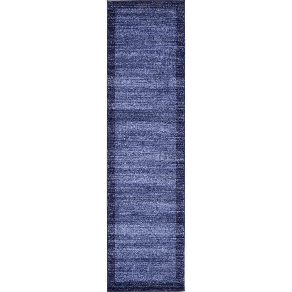 Unique Loom Del Mar Abigail Navy Blue 2' 7 x 10' 0 Runner Rug 3130933 ...