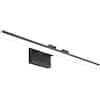 JUSHENG 39 in. 1 Light Black LED Vanity Light Bar with Dimmable 5500K ...