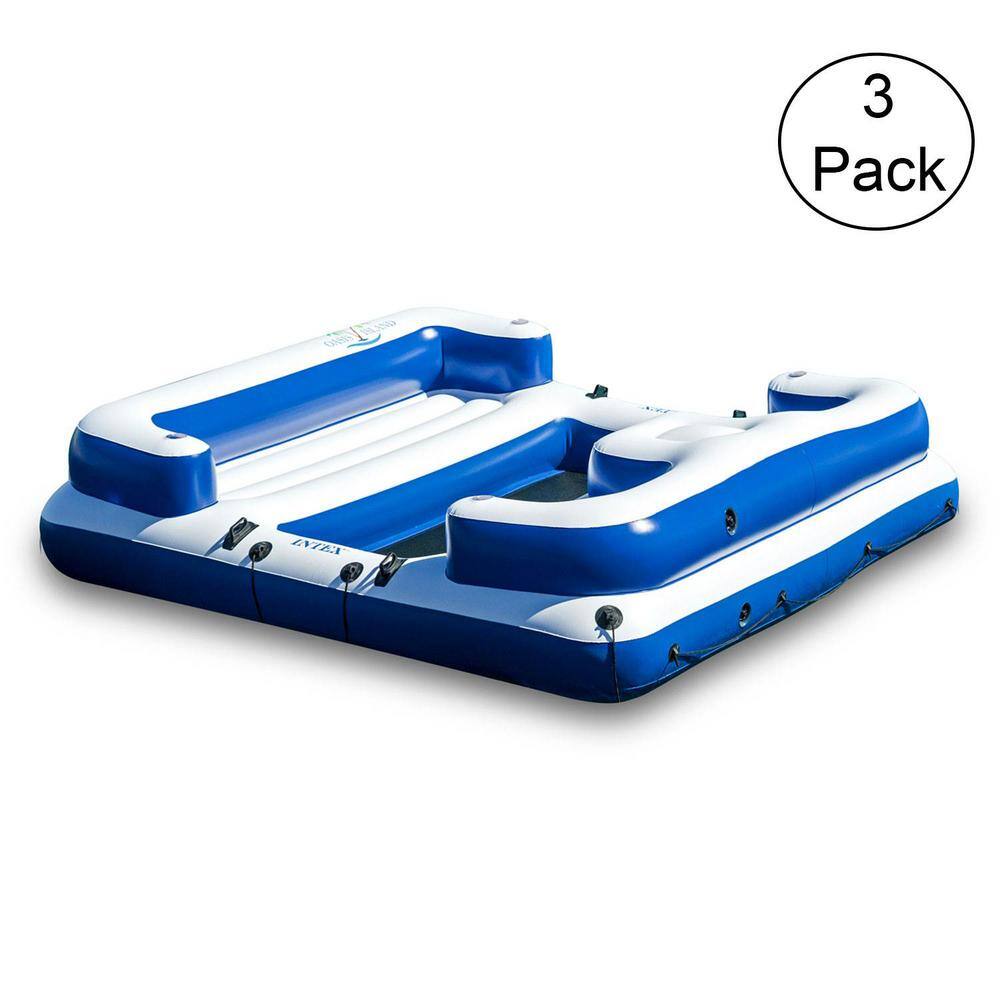 Intex Oasis Island Inflatable Giant 5-Person Lake Floating Lounge Raft ...