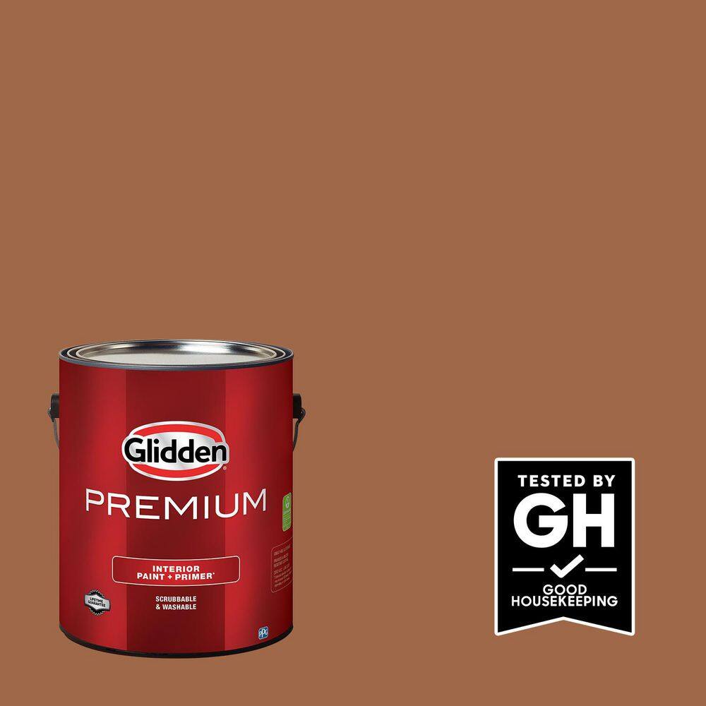 Glidden Premium 1 gal. PPG1069-6 Foxfire Brown Semi-Gloss Interior ...