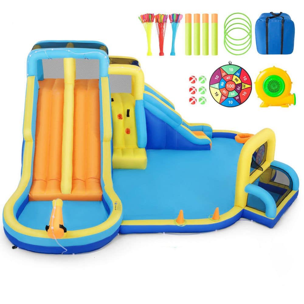LUKVIZO Inflatable Water Slide Bounce House with Triple Slide, Climbing ...