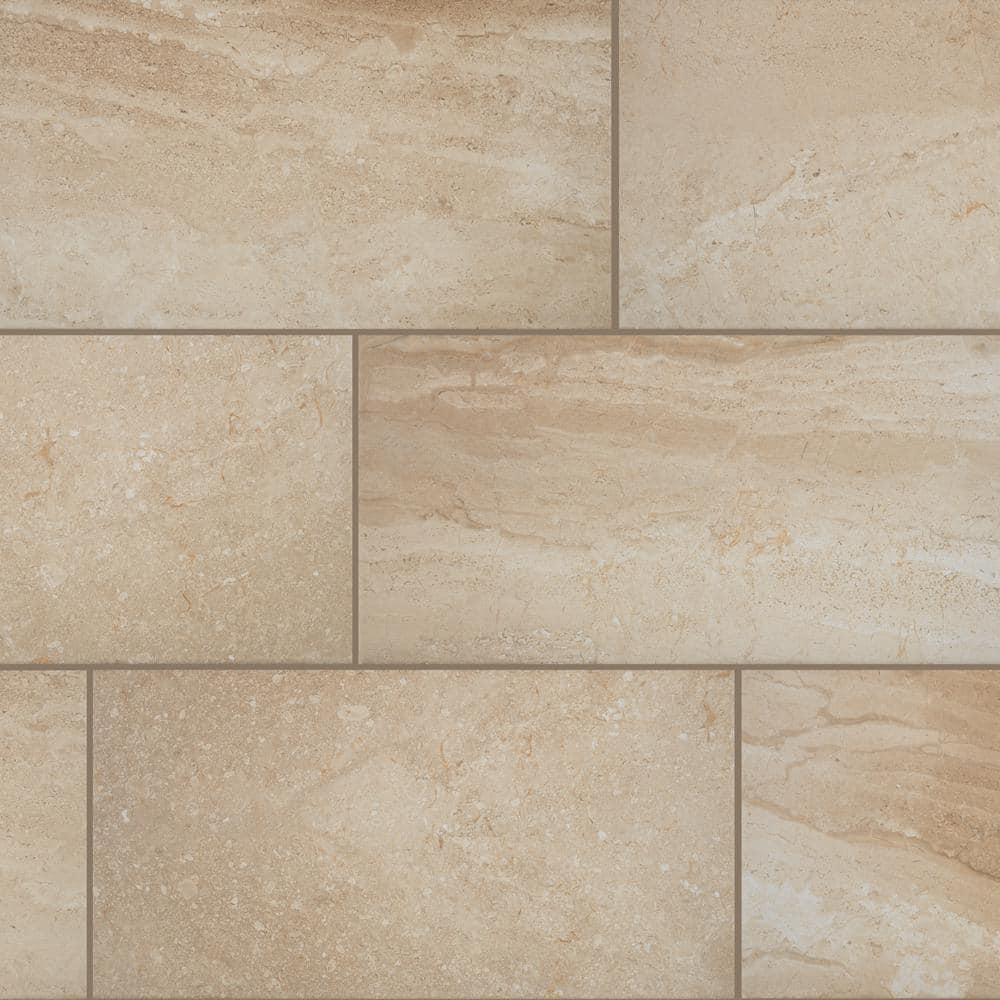 Florida Tile Home Collection Elegance Beige 12 in. x 24 in. Porcelain ...