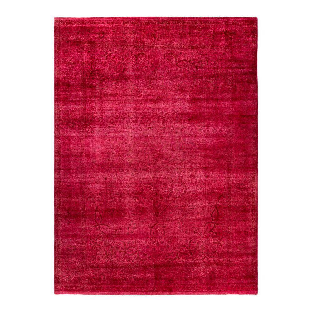 Chloe & Olivia Home Overdyed Pink 9 ft. x 12 ft. Solid Wool Indoor Area ...