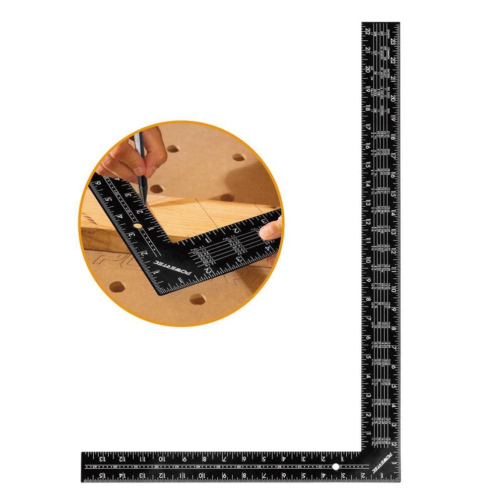‎POWERTEC Framing Square, 24 in. L x 2 in. W Steel Carpenter Square ...