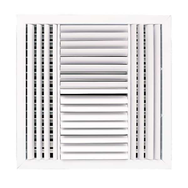 ACLAMINAIRE 18 in. x 18 in. 4-Way Aluminum Ceiling Diffuser in White L ...