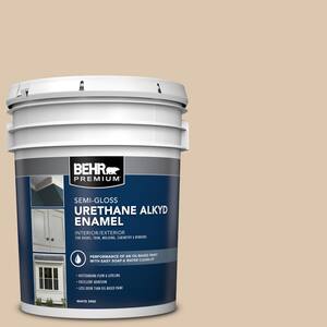 BEHR PREMIUM 5 gal. #N270-2 Lentil Urethane Alkyd Satin Enamel Interior ...